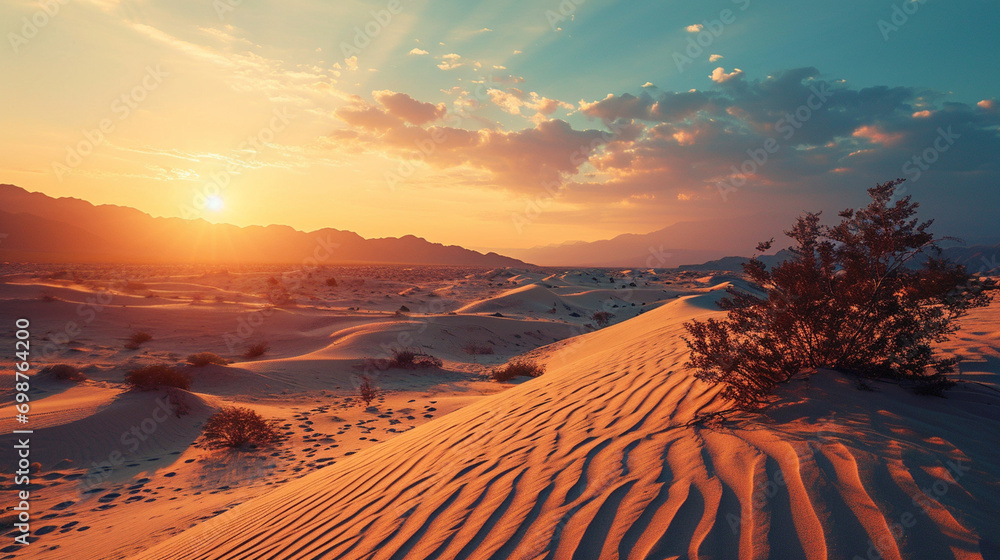 Desert Mirage Twilight: The mesmerizing hues of twilight in the desert ...