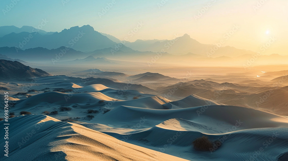 Stock-illustrationen Desert Mirage Twilight: The mesmerizing hues of ...