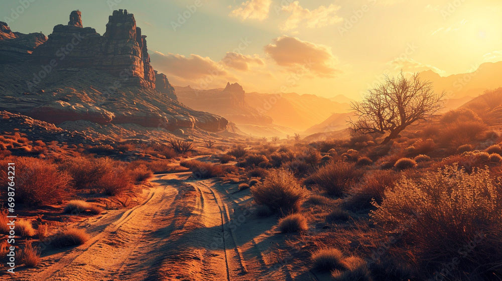 Desert Mirage Twilight: The mesmerizing hues of twilight in the desert ...