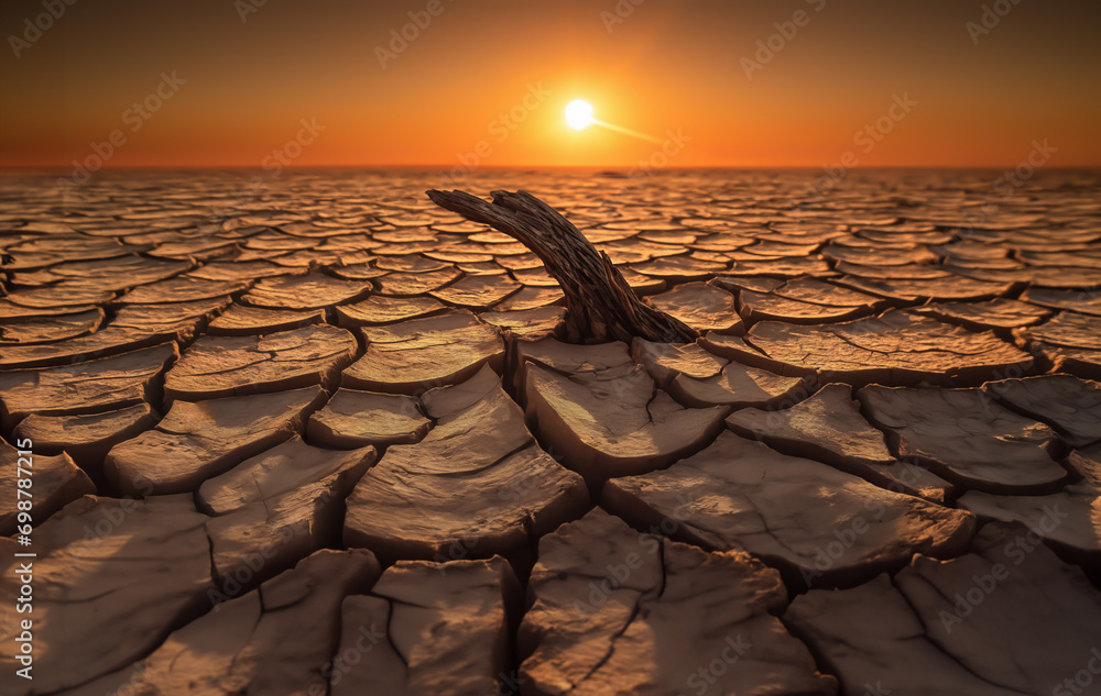 Drought land, Dries, Global drought. Dry cracked earth on sunset. Water ...