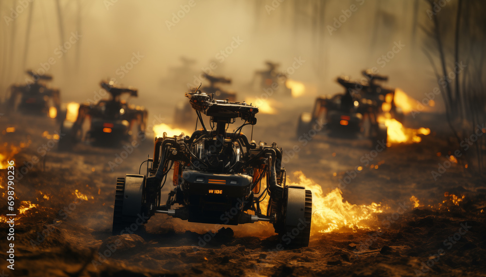 Rescue and Evacuation Drones and Robots Helping Fight Forest Fires foto ...