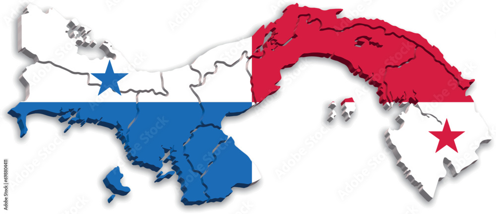 map of panama and provinces 3d map isometric Stock Vector | Adobe Stock