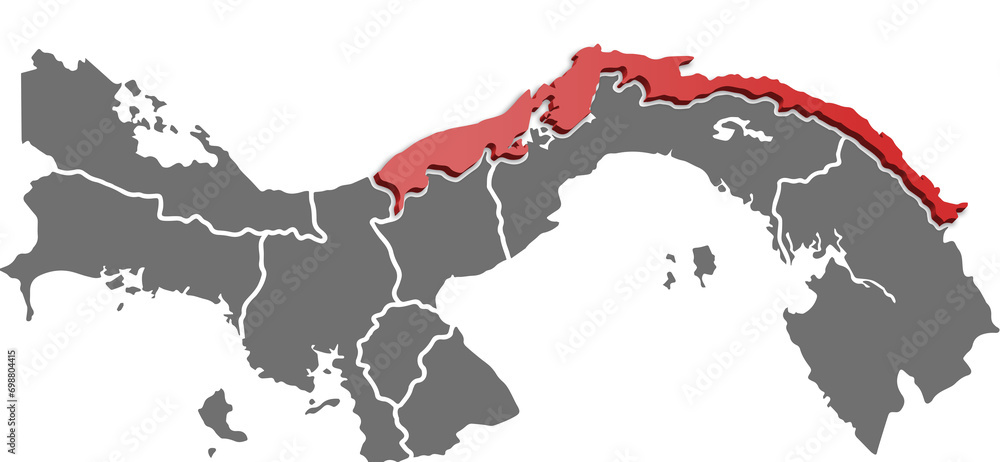 Guna Yala Comarca san blas 3d map isometric MAP OF PANAMA Illustration ...