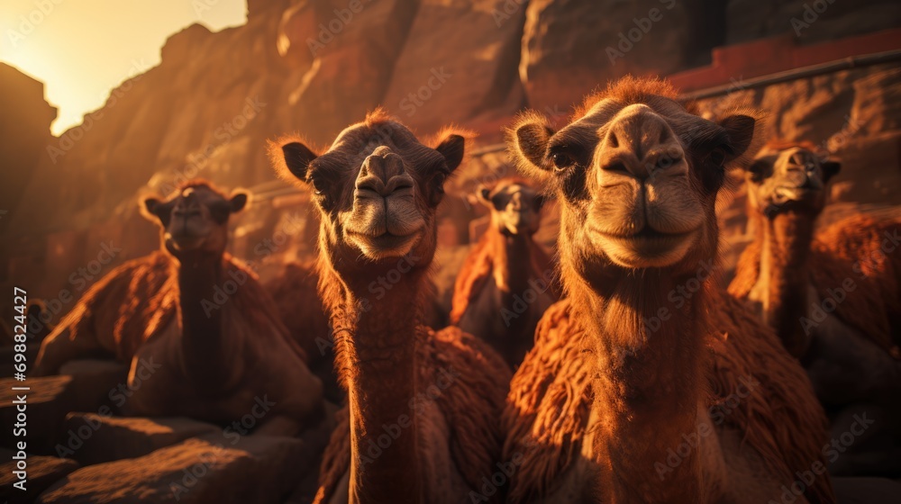 Majestic Camels Resting at the Pyramids of Giza in Egypt - A Timeless ...