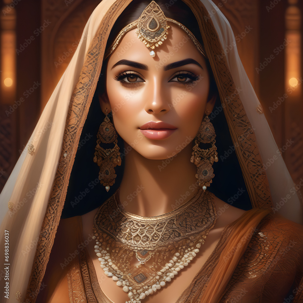 young Arabic woman,white background,high details Stock Photo | Adobe Stock