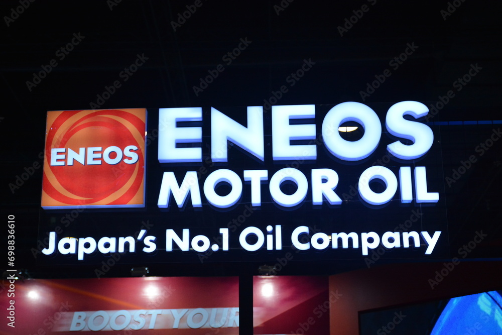 Eneos motor oil booth signage at Manila Auto Salon in Pasay ...