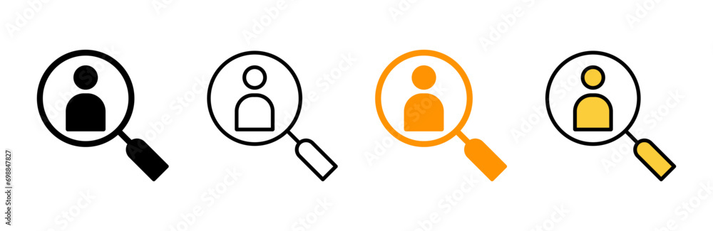 Hiring icon set vector. Search job vacancy sign and symbol. Human ...