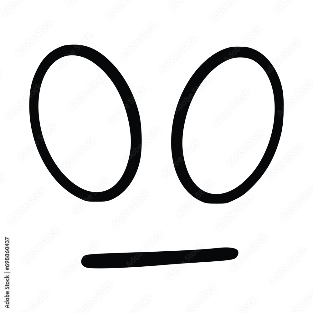 Kawaii's cute face. Manga-style eyes and mouth. Funny cartoon Japanese ...