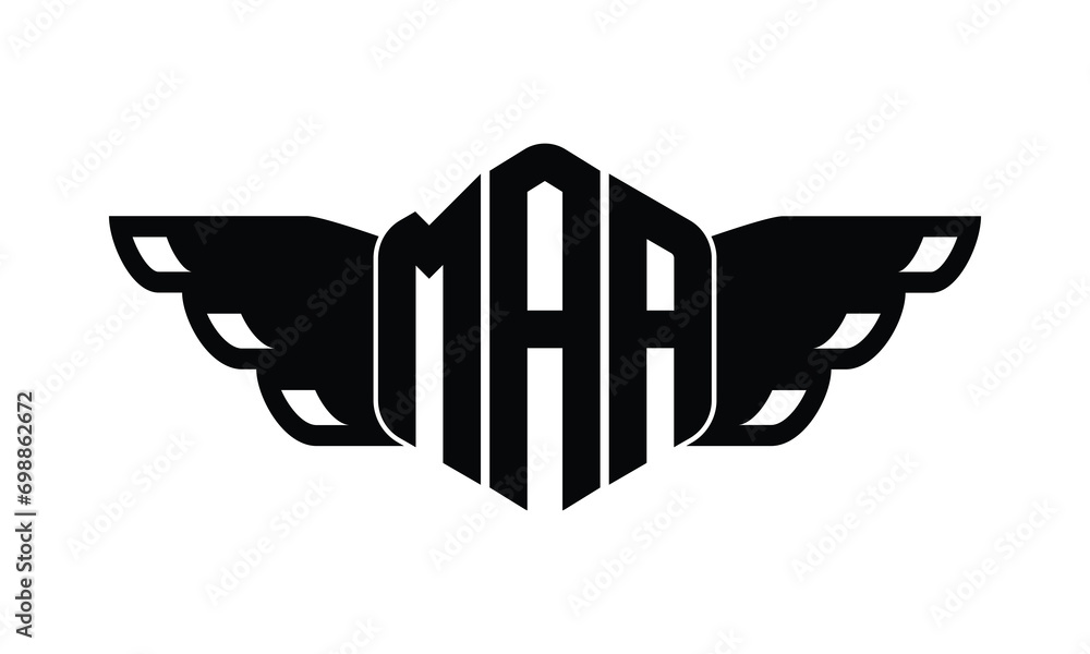 MAA three-letter butterfly iconic logo design vector template | polygon ...