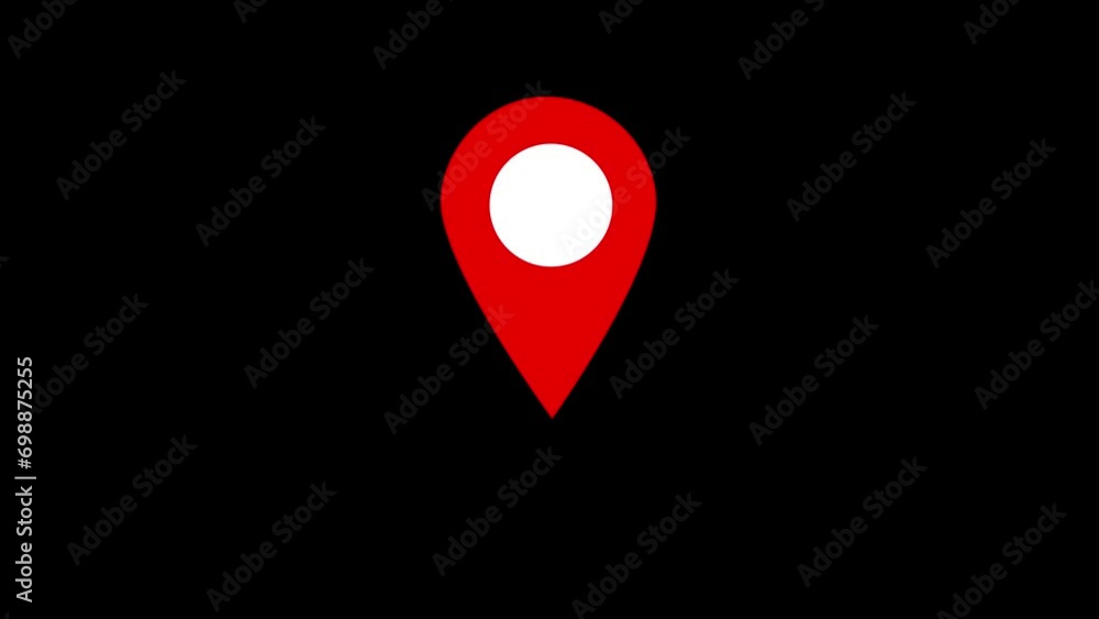Vidéo Stock Location map pin pointer on GPS Map tracker animation ...