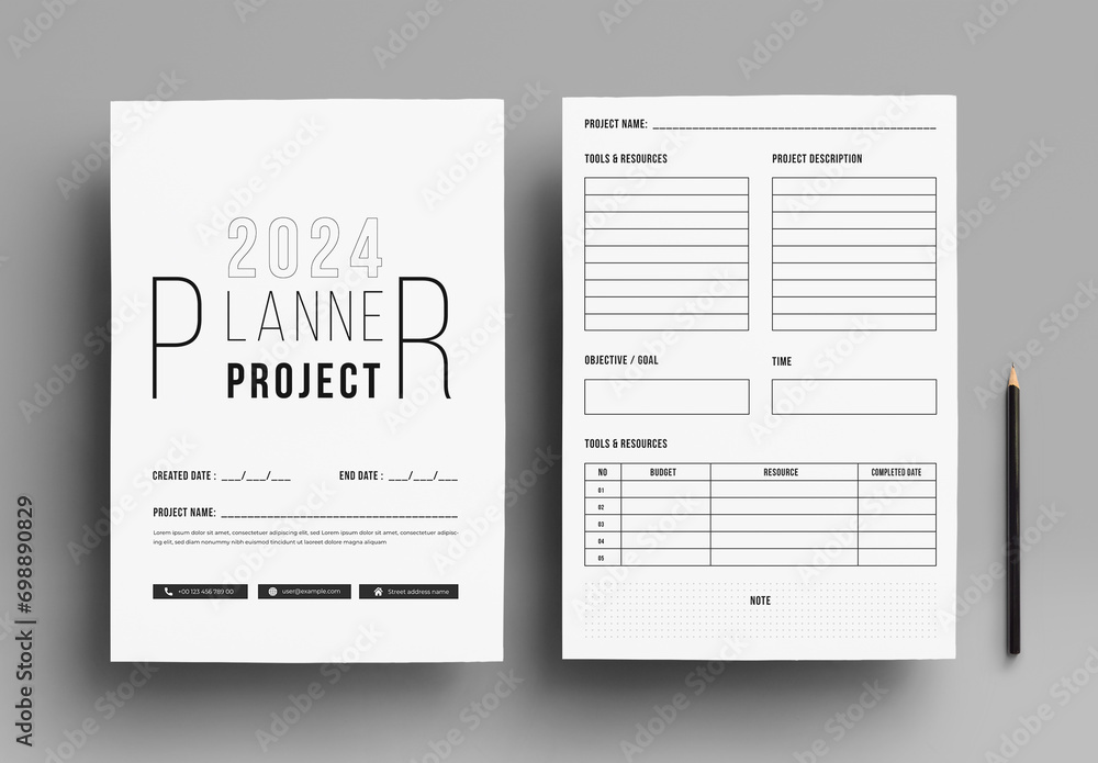Project Planner Template Design Stock Template | Adobe Stock