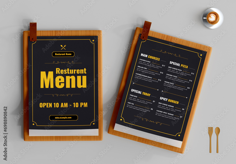 Restaurant Food Menu Layout Stock Template | Adobe Stock