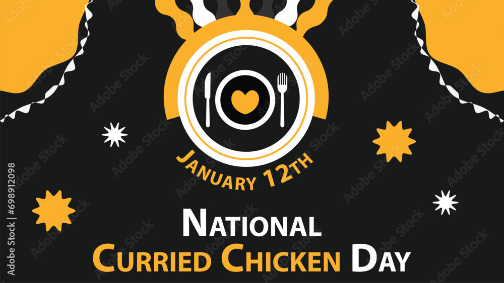 National Curried Chicken Day vector banner design. Happy National ...