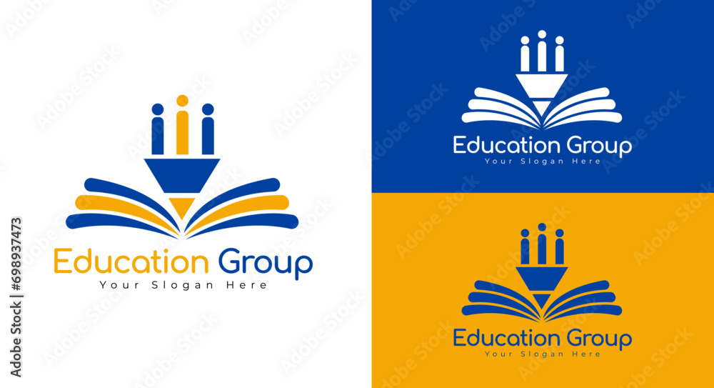 Education Group Logo, Educational Technology,Literacy,book logo, pen ...