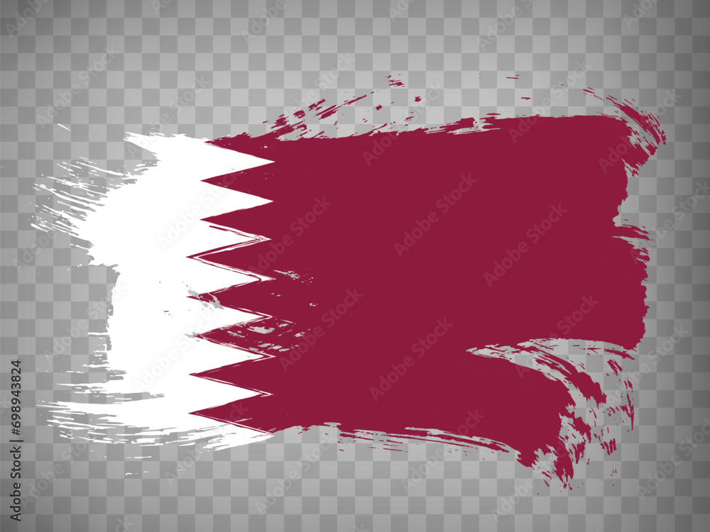 Flag of Qatar brush stroke background. Flag of Qatar on transparent ...