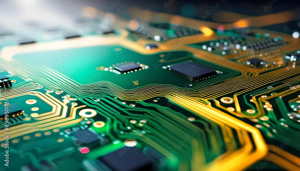 Printed circuit board/Abstract technological background made of ...