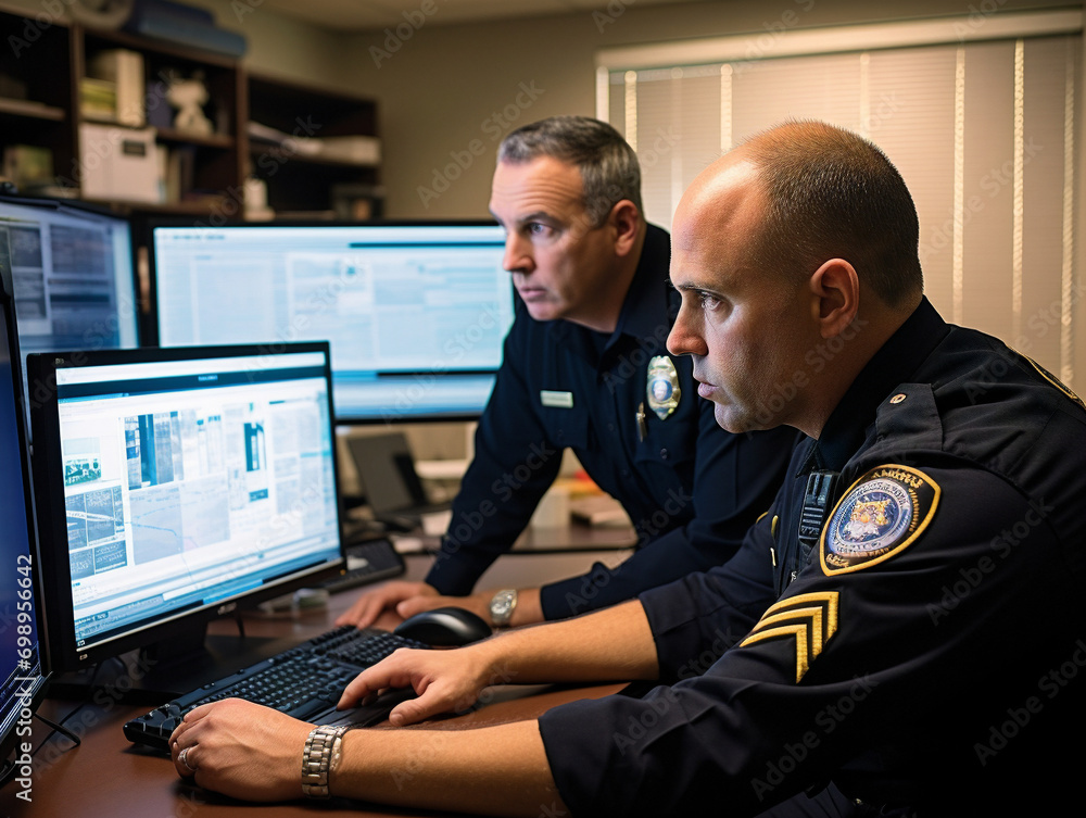 Police officers utilizing advanced technology tools to improve ...