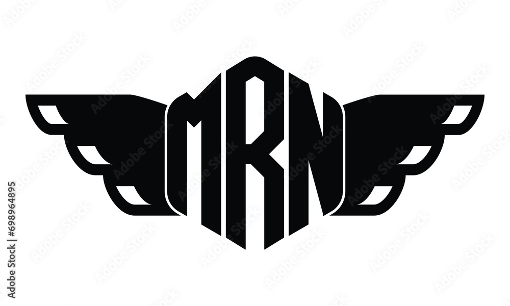 MRN three-letter butterfly iconic logo design vector template | polygon ...