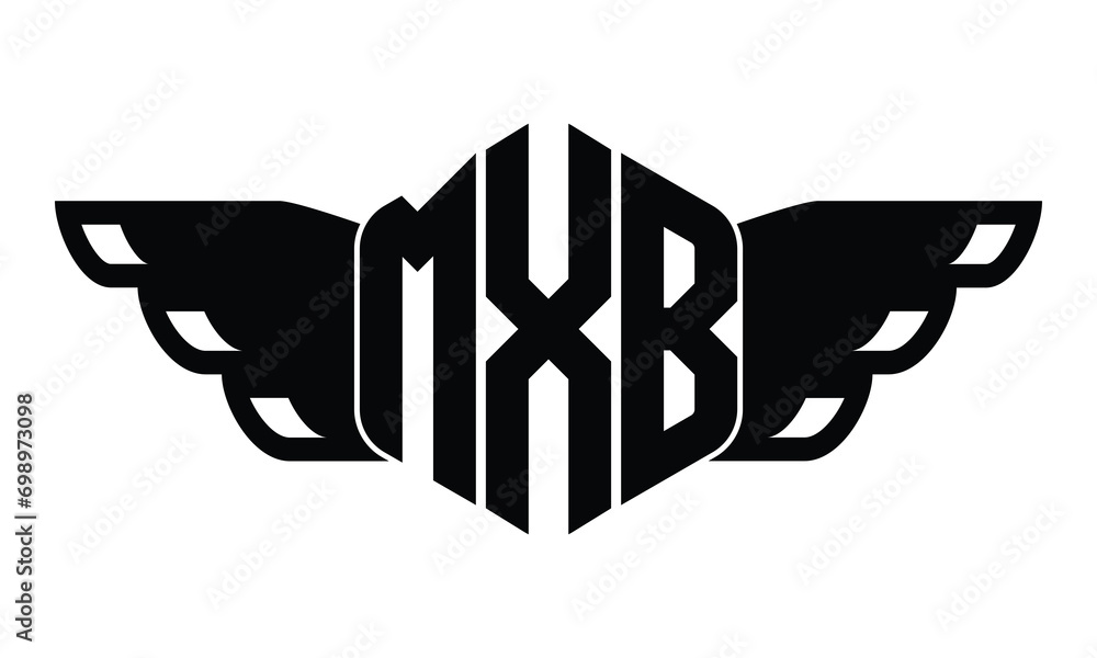 MXB three-letter butterfly iconic logo design vector template | polygon ...