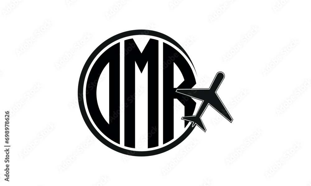 OMR three initial letter circle tour & travel agency logo design vector ...