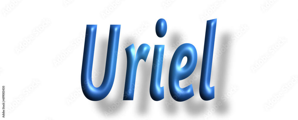 Uriel - lettering - light blue color, embossed tubular font ...