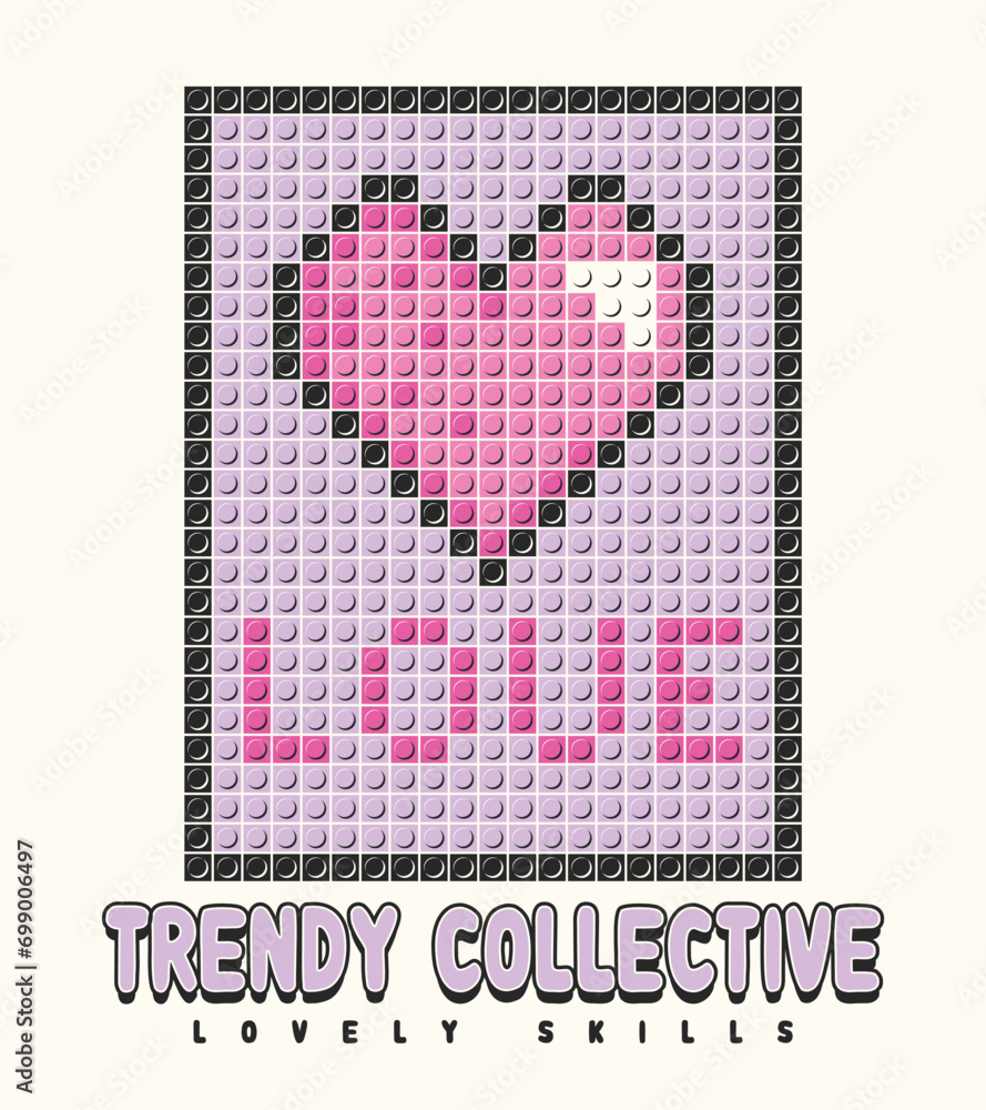 Lego style slogan and smiley face from, yellow lego background, vector ...