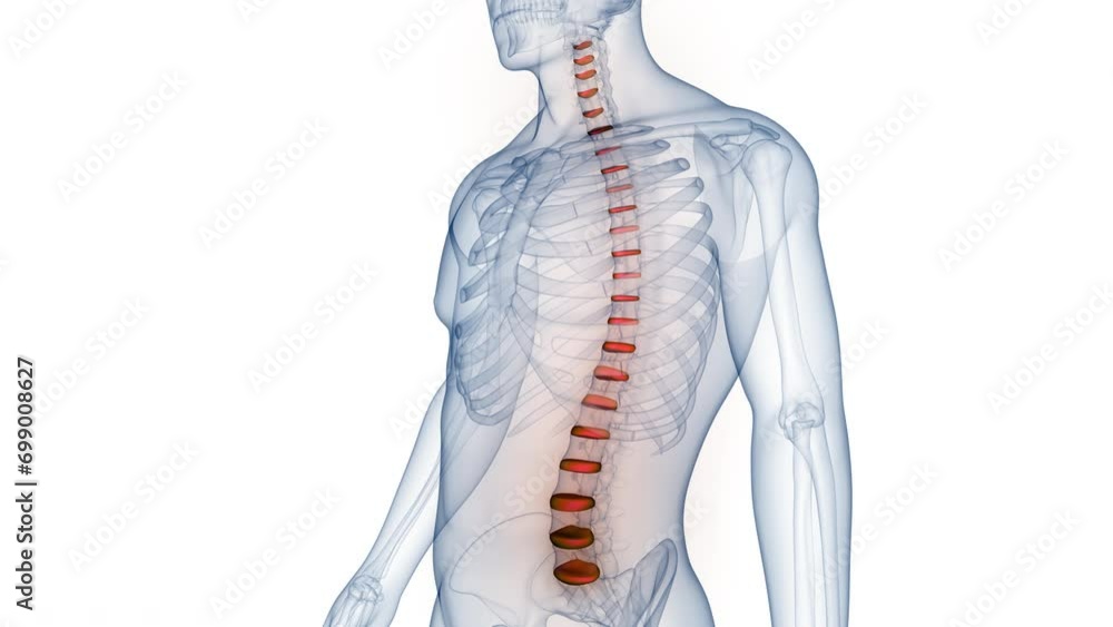 Spinal Cord Vertebral Column Discs of Human Skeleton System Anatomy ...