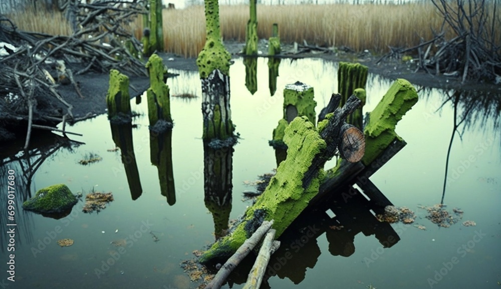 Exploring the Intricacies of Swampy Bog Mud Puddles in the Depths of a ...