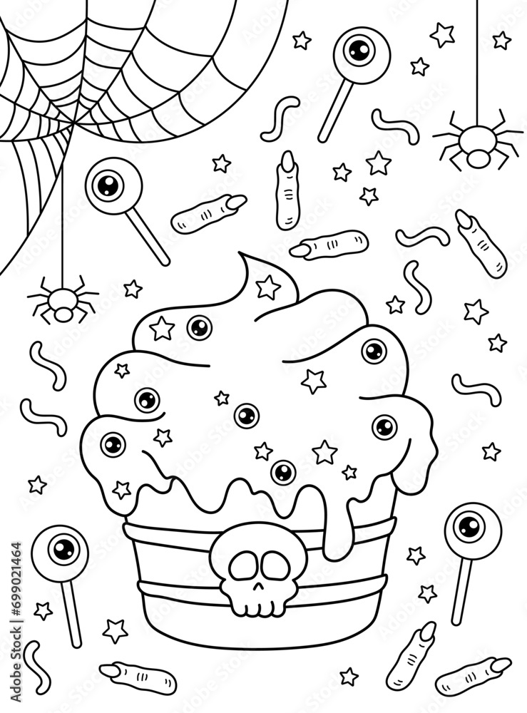 Halloween cupcake, sweet creepy fingers, spiderwebs, sweets, eyes ...