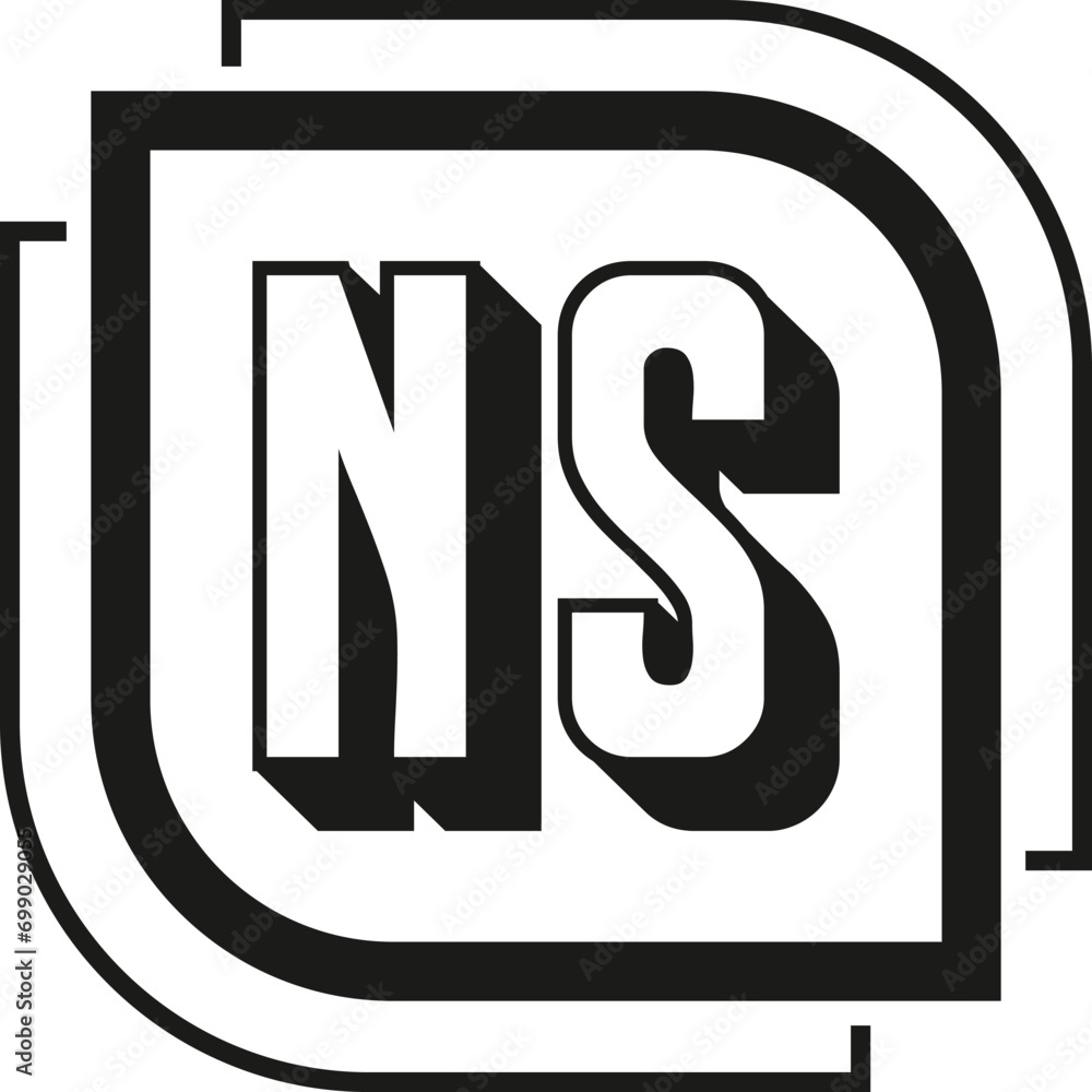 NS letter logo design on white background. NS logo. NS creative ...