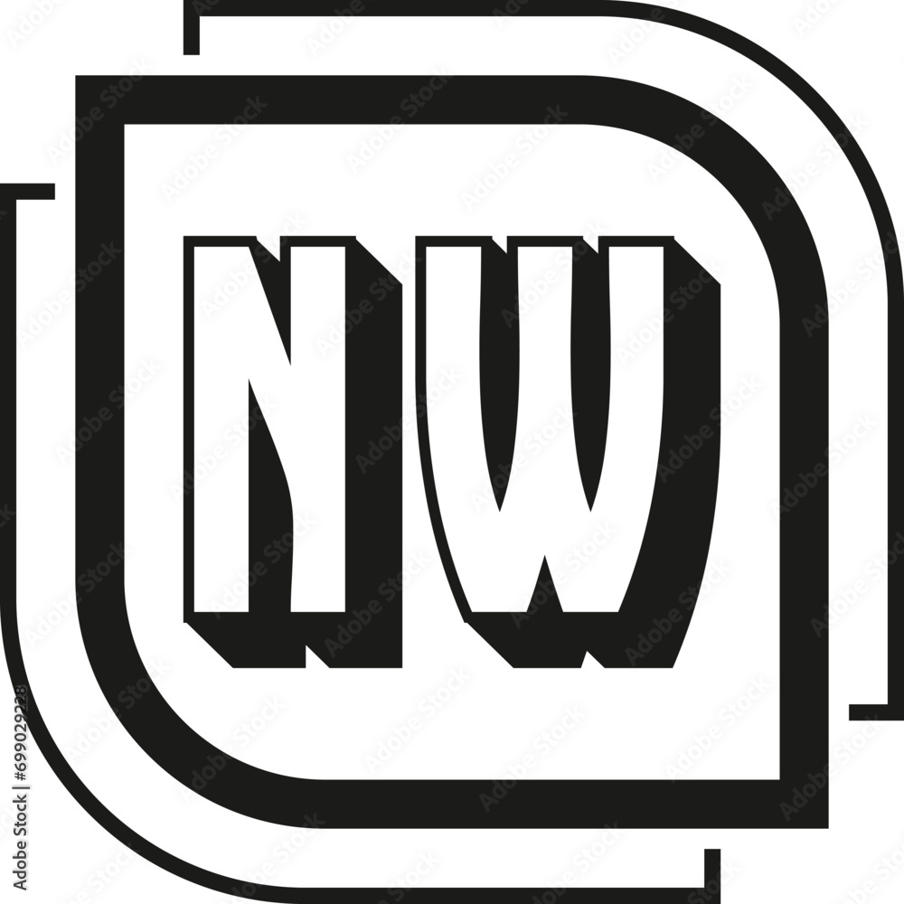 NW letter logo design on white background. NW logo. NW creative ...