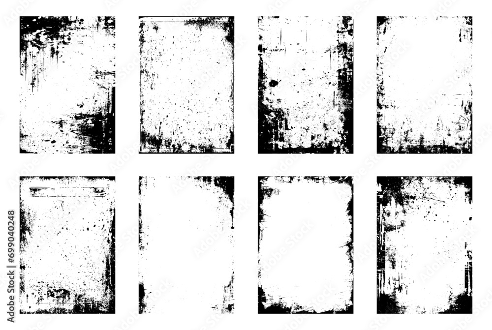 Dirty Grunge Textures Vector collection. Grunge Frames Vector. Overlay ...