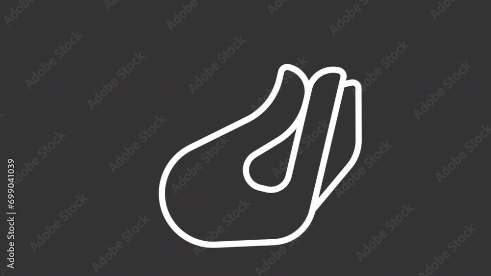 2D white simple thin line animation of Italian pinch icon, HD video ...