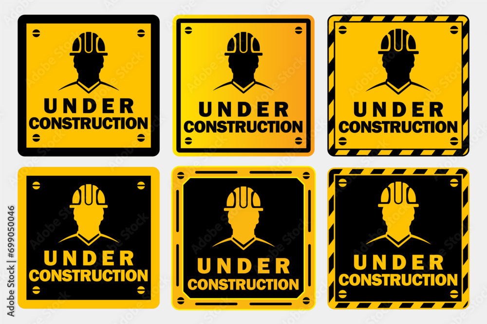 under construction warning sign for working area printable signs poster ...