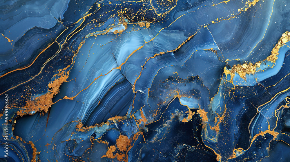 dark blue marble agate granite mosaic with golden veins, japanese ...