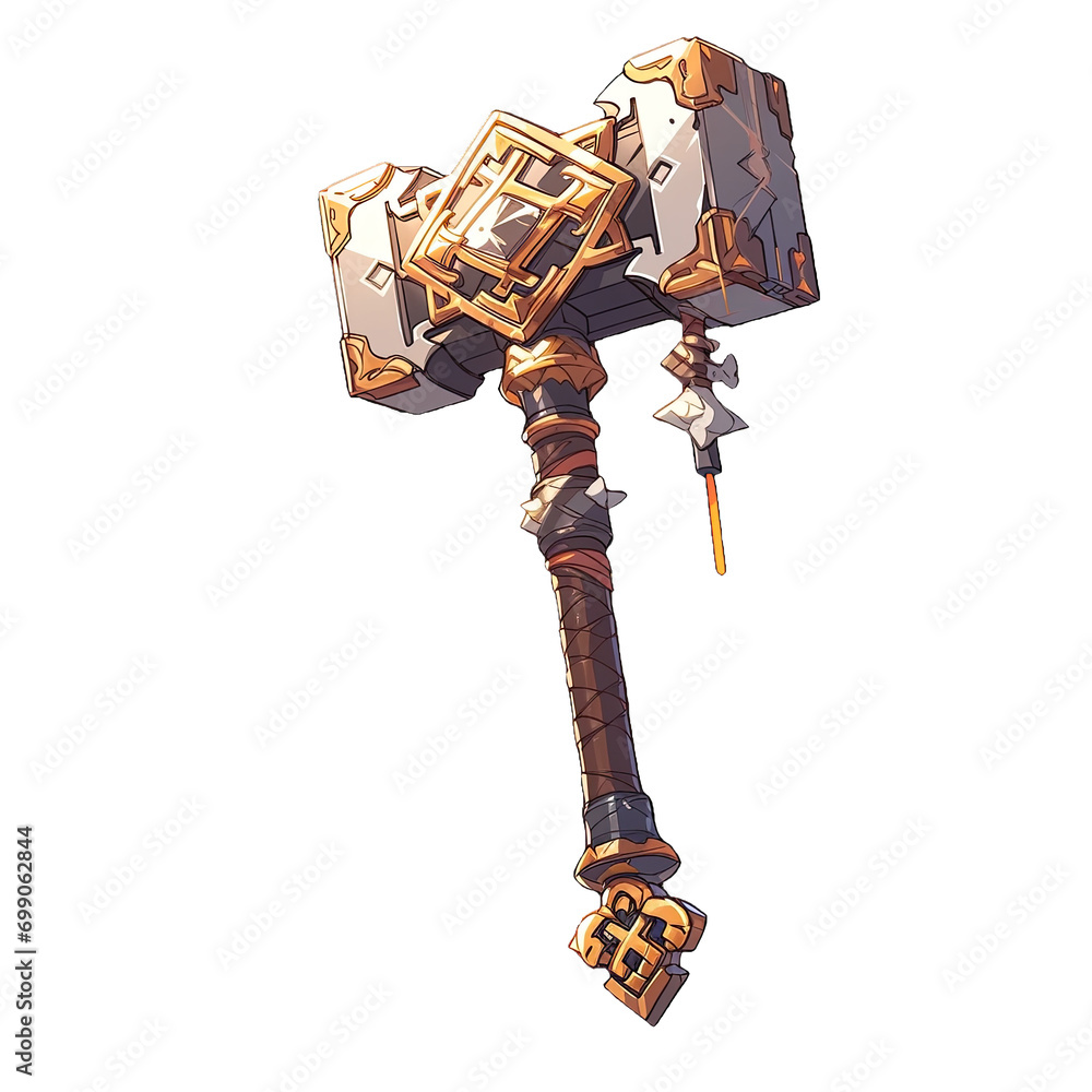 2d ancient war hammer weapon game asset animation design Stock Photo ...
