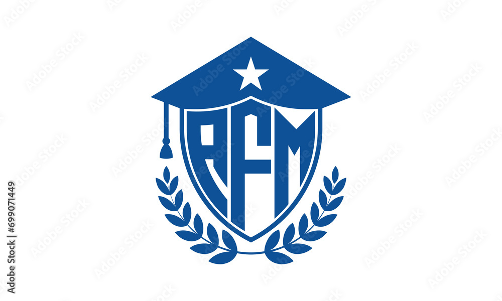 AFM three letter iconic academic logo design vector template. monogram ...
