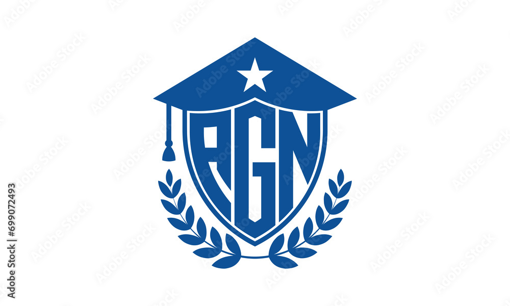 AGN three letter iconic academic logo design vector template. monogram ...