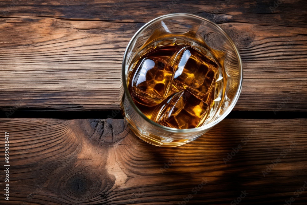 An image showcasing the rich amber hue of a whiskey-based cocktail ...