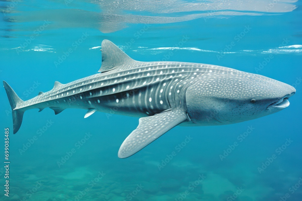 An underwater image showcasing the distinct patterning and spots on a ...