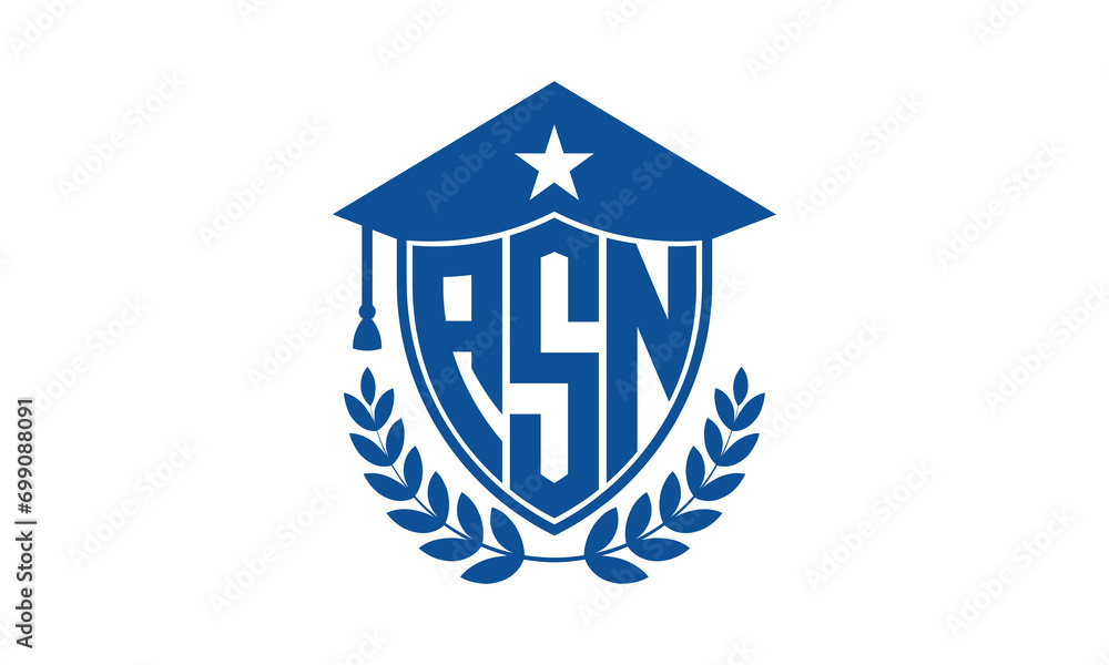 Grafika wektorowa Stock: ASN three letter iconic academic logo design ...