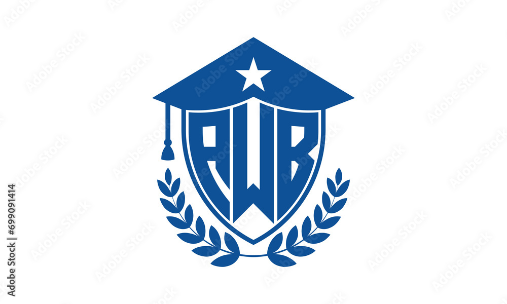 AWB three letter iconic academic logo design vector template. monogram ...