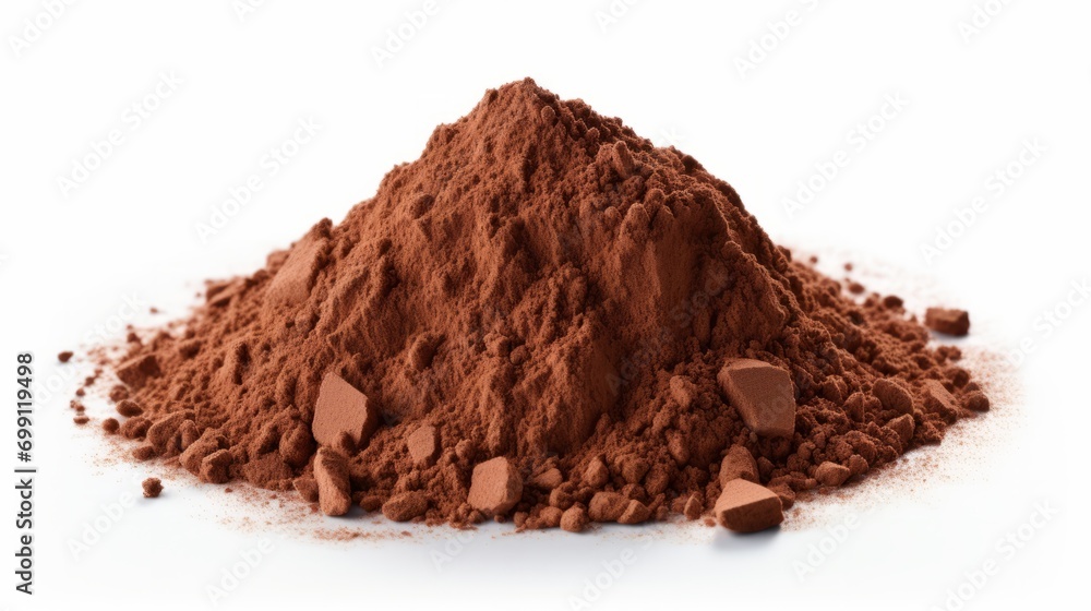 Ground cocoa, powder isolated on white isolated on white background ...