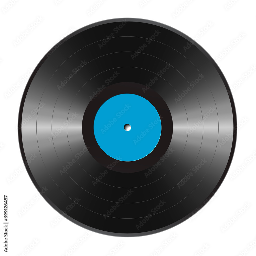 Blank vinyl disc mock up. Realistic empty template of a music record ...