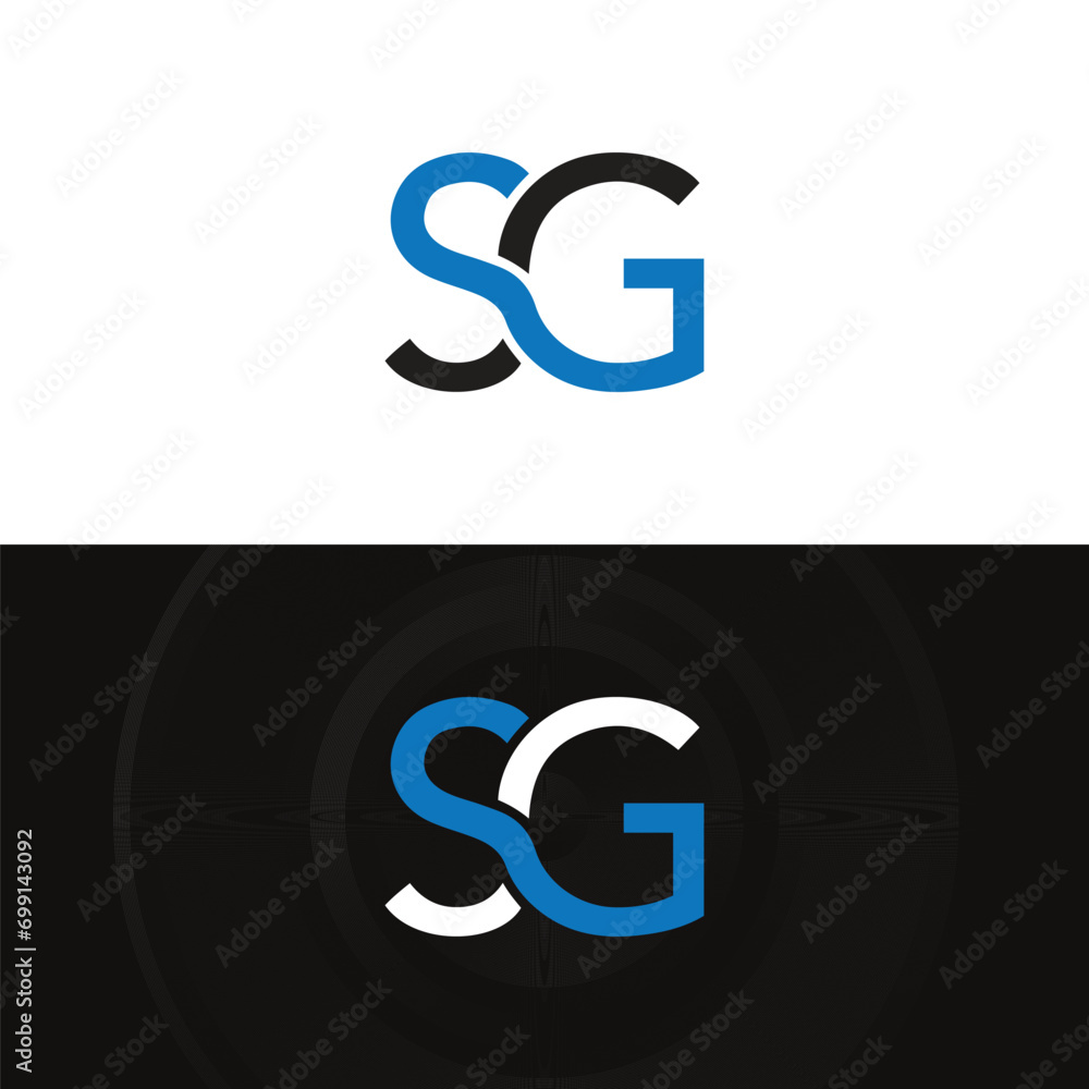 SG logo. S G design. White SG letter. SG, S G letter logo design ...