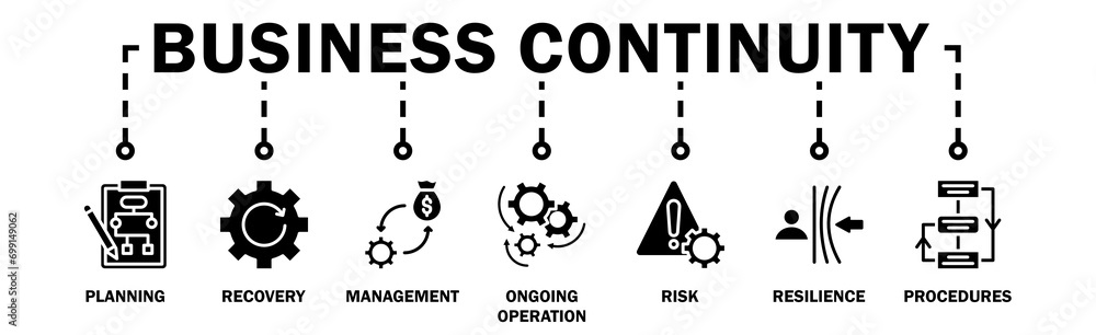 Business continuity plan banner web icon vector illustration concept ...