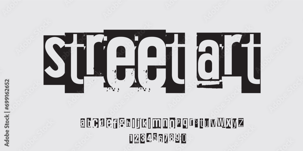 Modern art Font. Typography urban style alphabet fonts for fashion ...