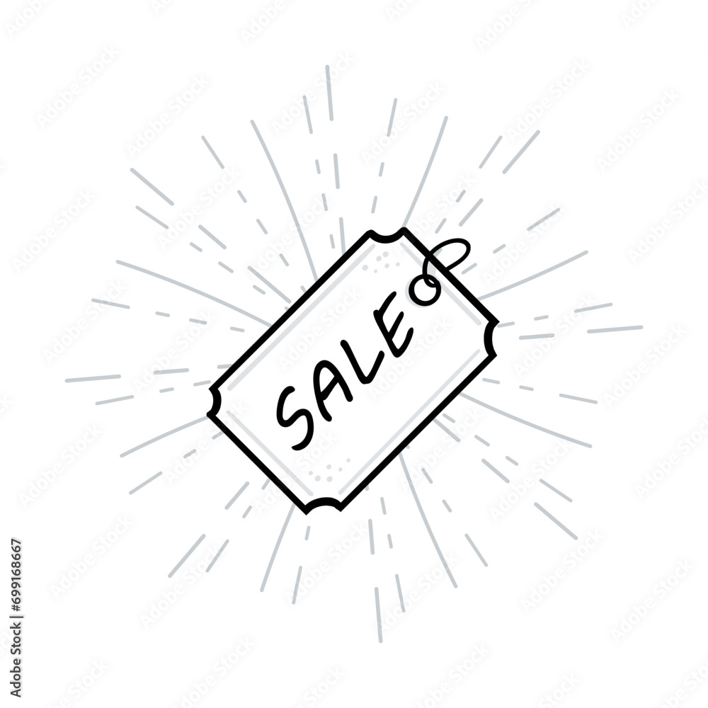 Hand drawn price tag. Shopping hanging labels. paper stickers for gifts ...