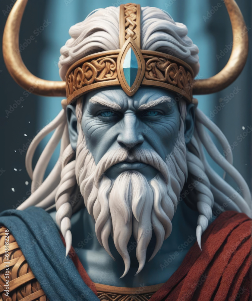 Dynamic Nordic God - Close-up portrait of Frigg, the Nordic goddess ...