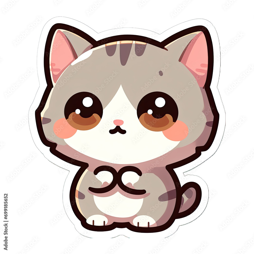 Generative AI Cute Little Cat Sticker, cute little cat sticker ...